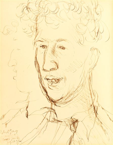 Ronald Searle | Portrait of Robert Graves (1950) | MutualArt