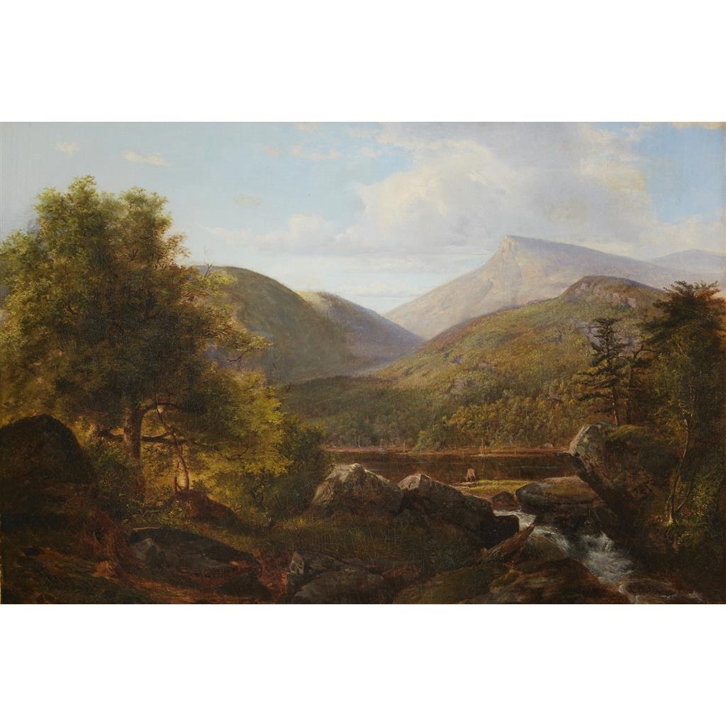 Arthur Parton | Pair of Works: Hay Harvesters in a Valley, 1872, Cows ...