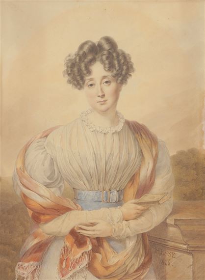 Henri-Joseph Hesse | Portrait d’une femme en buste (1826) | MutualArt