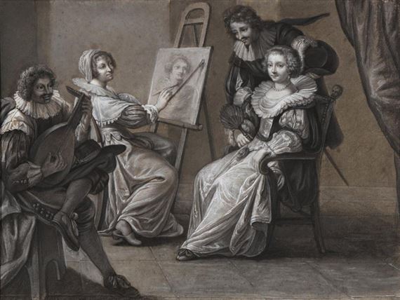 Abraham Bosse | L’atelier d’une artiste : la séance de pose | MutualArt