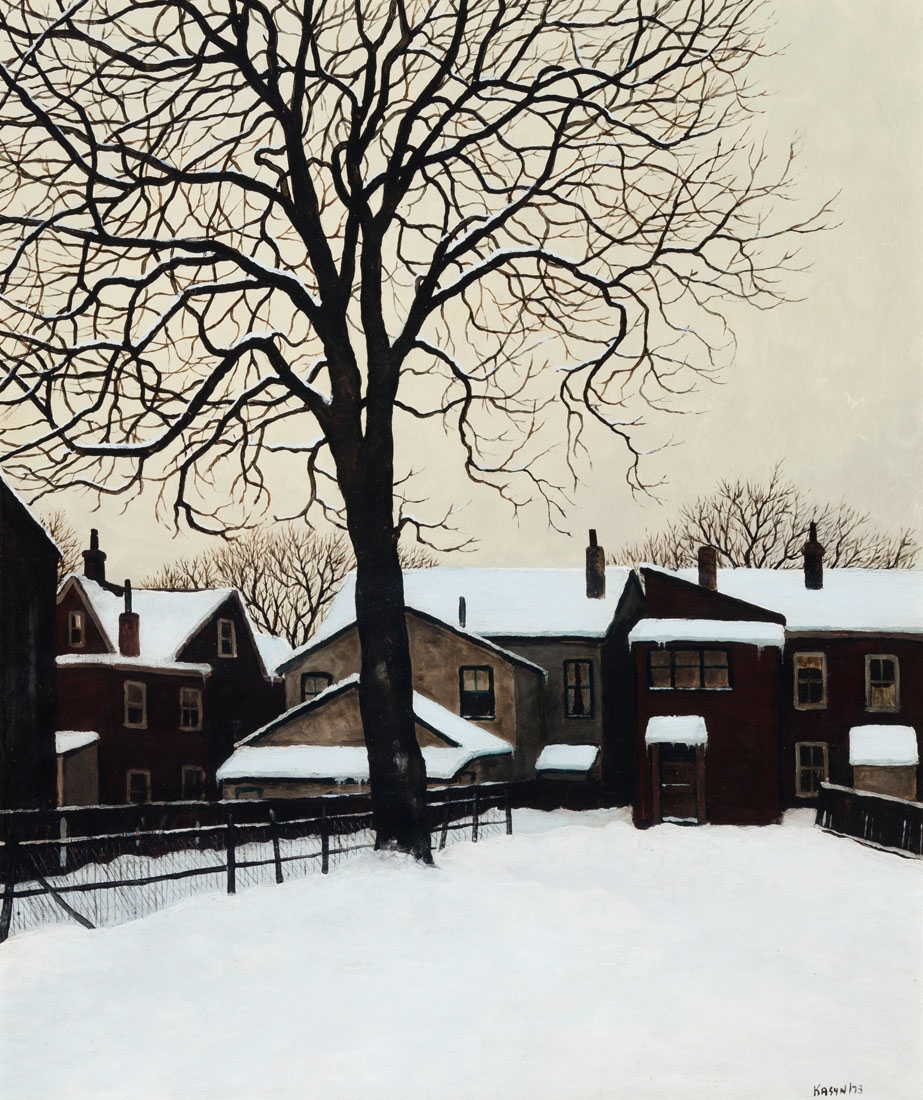 John Kasyn | Winter Evening on Bleeker Street (1973) | MutualArt