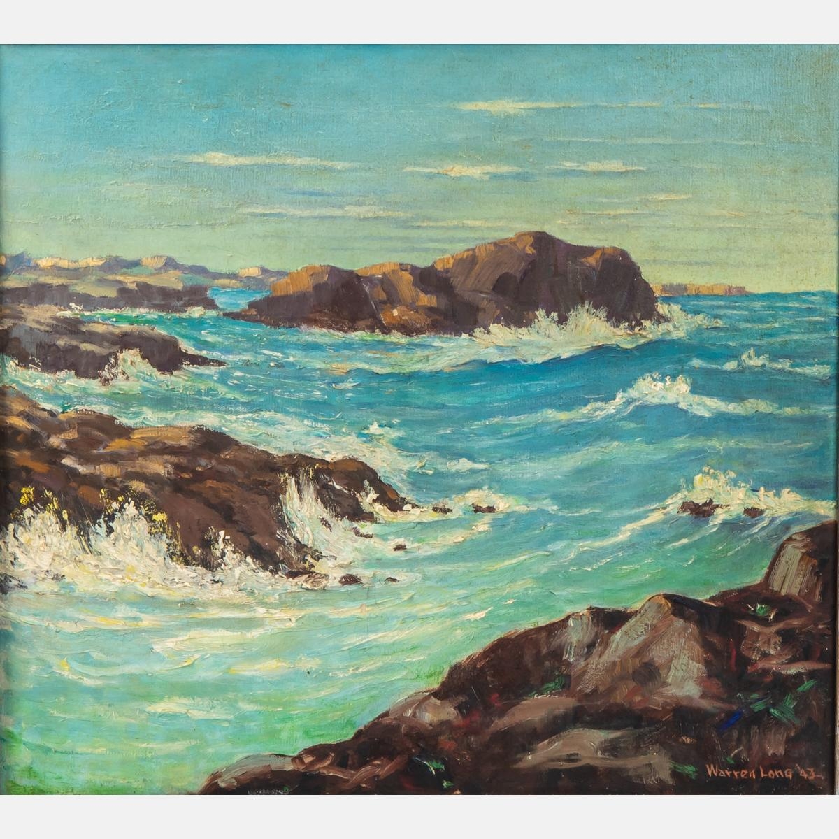 Warren Long | Rocky Coastal Scene (1949) | MutualArt