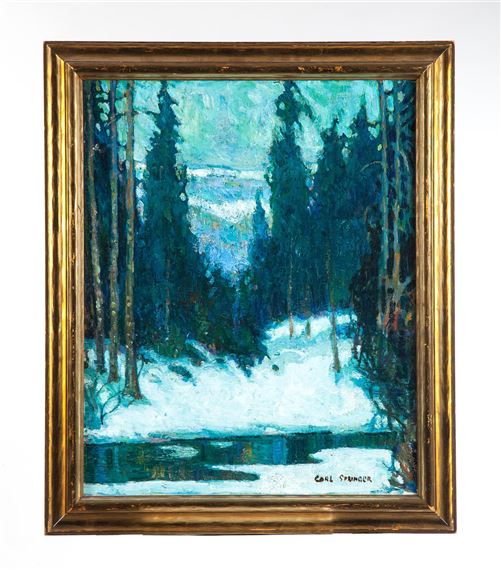 Carl Springer | Pine forest at night | MutualArt