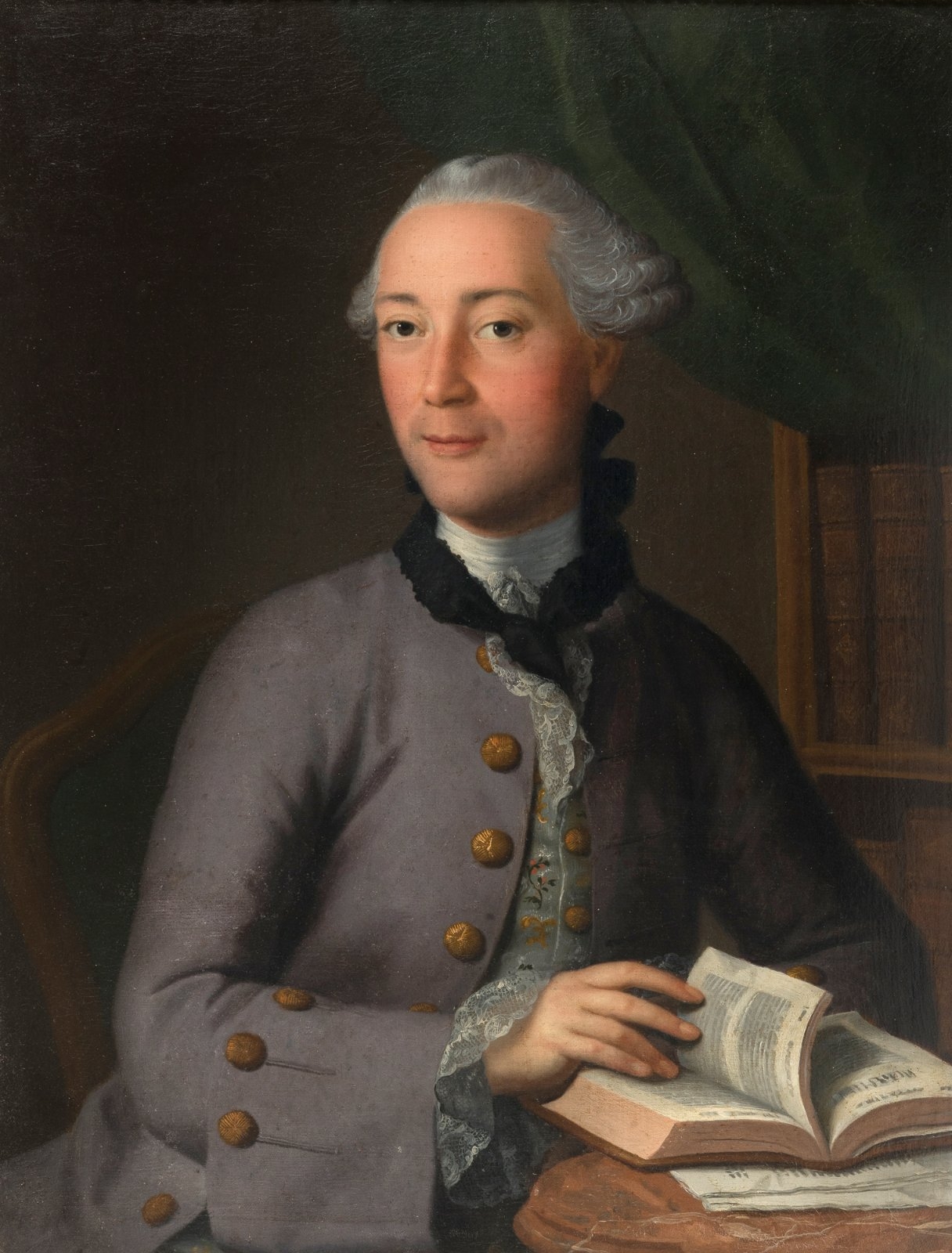 French School, 18th Century | Portrait d'un homme de qualité dans sa ...