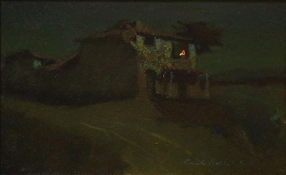 Charles Rollo Peters | Customs House in Old Monterey at Night | MutualArt