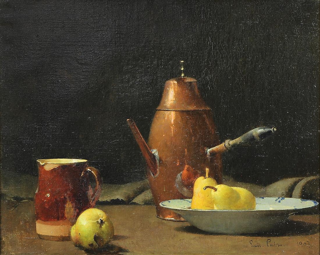 Emil Carlsen | Still Life with Pot, Pitcher and Pears (1903) | MutualArt