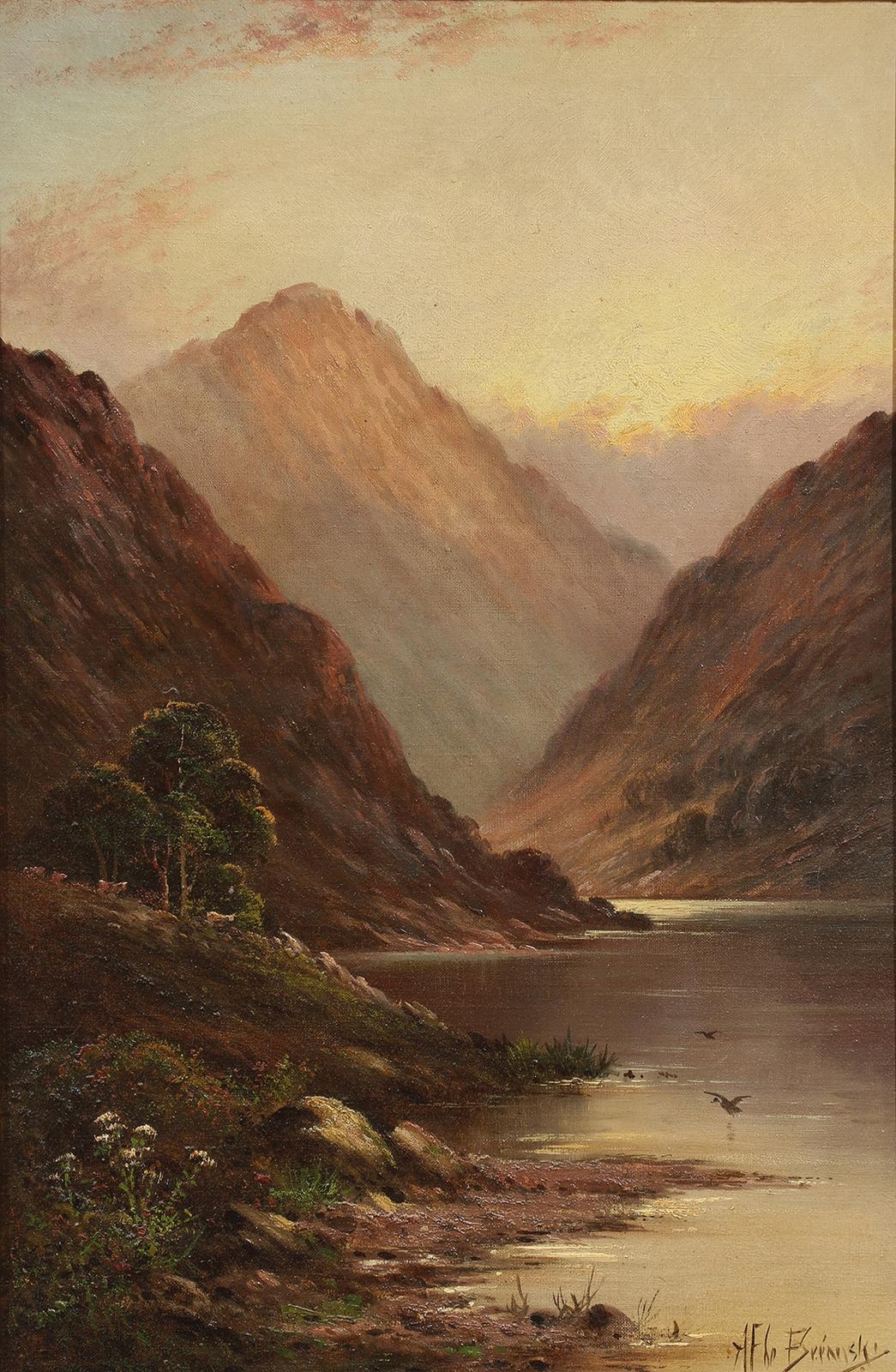 Alfred de Breanski Jr. | The Last Gleam - Lock Corvisk, Isle of Skye ...