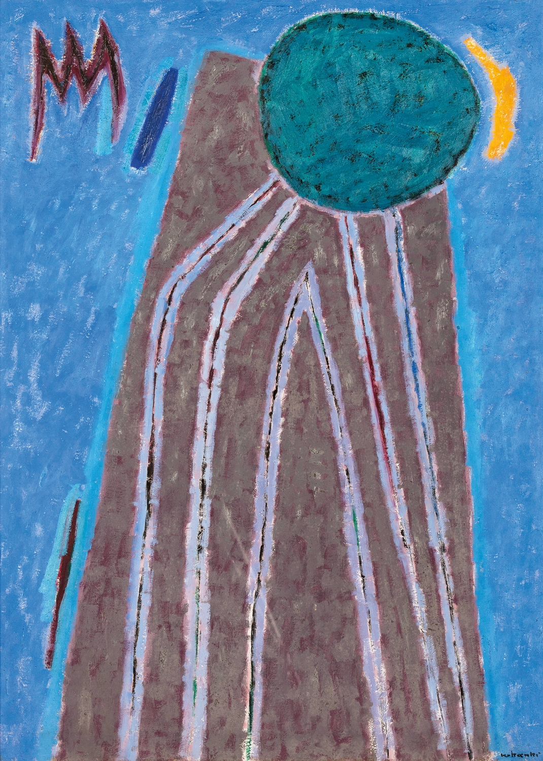 Kim Whanki | Mountain and Moon (1957) | MutualArt