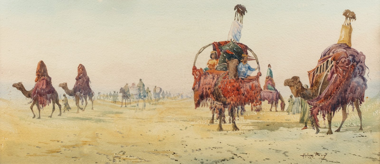Alphonse Rey | La caravane dans le sud algérien | MutualArt