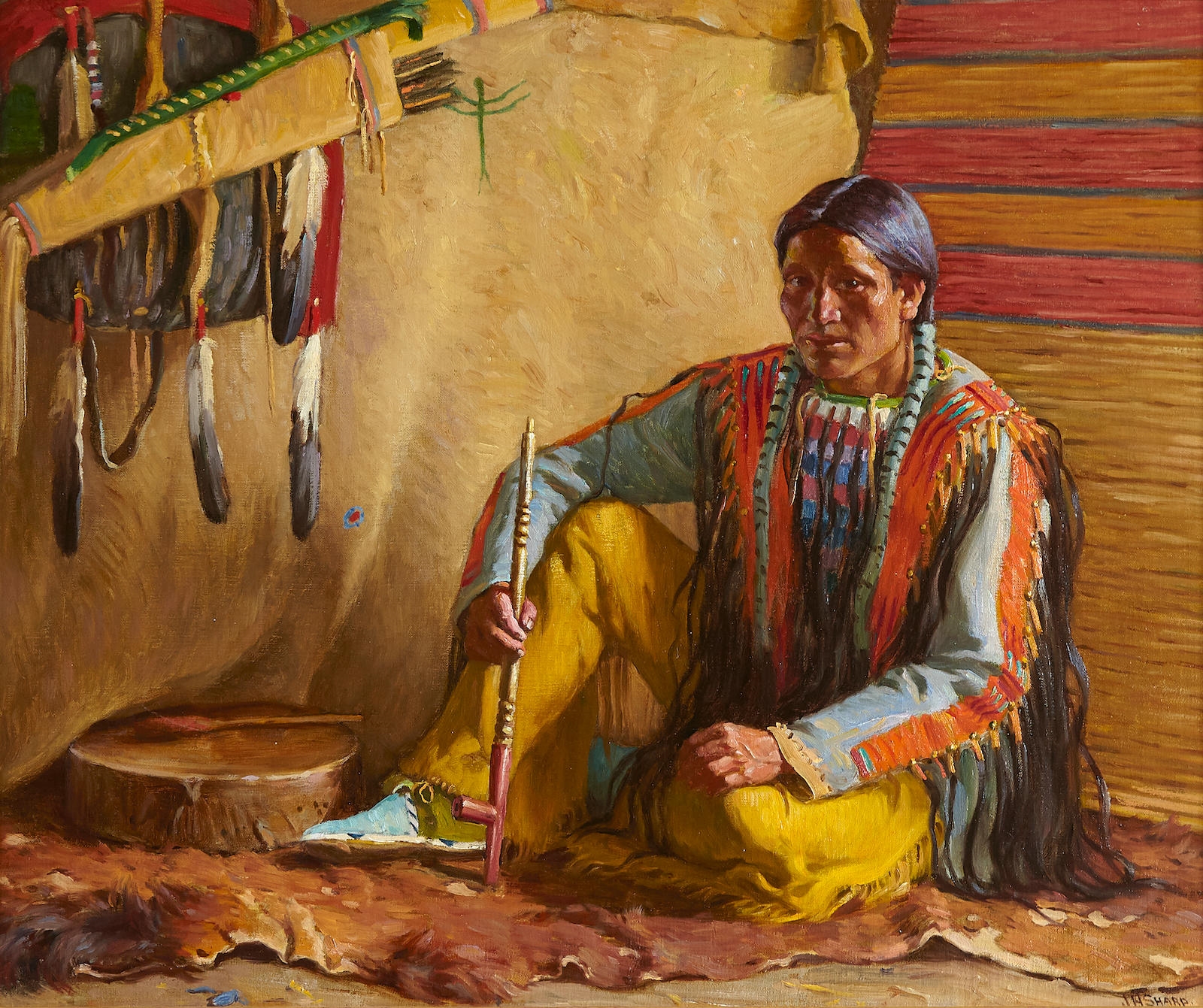 Joseph Henry Sharp | The Old Chief's Query | MutualArt