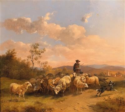 Wilhelm Melchior | Shepherd with Flock | MutualArt