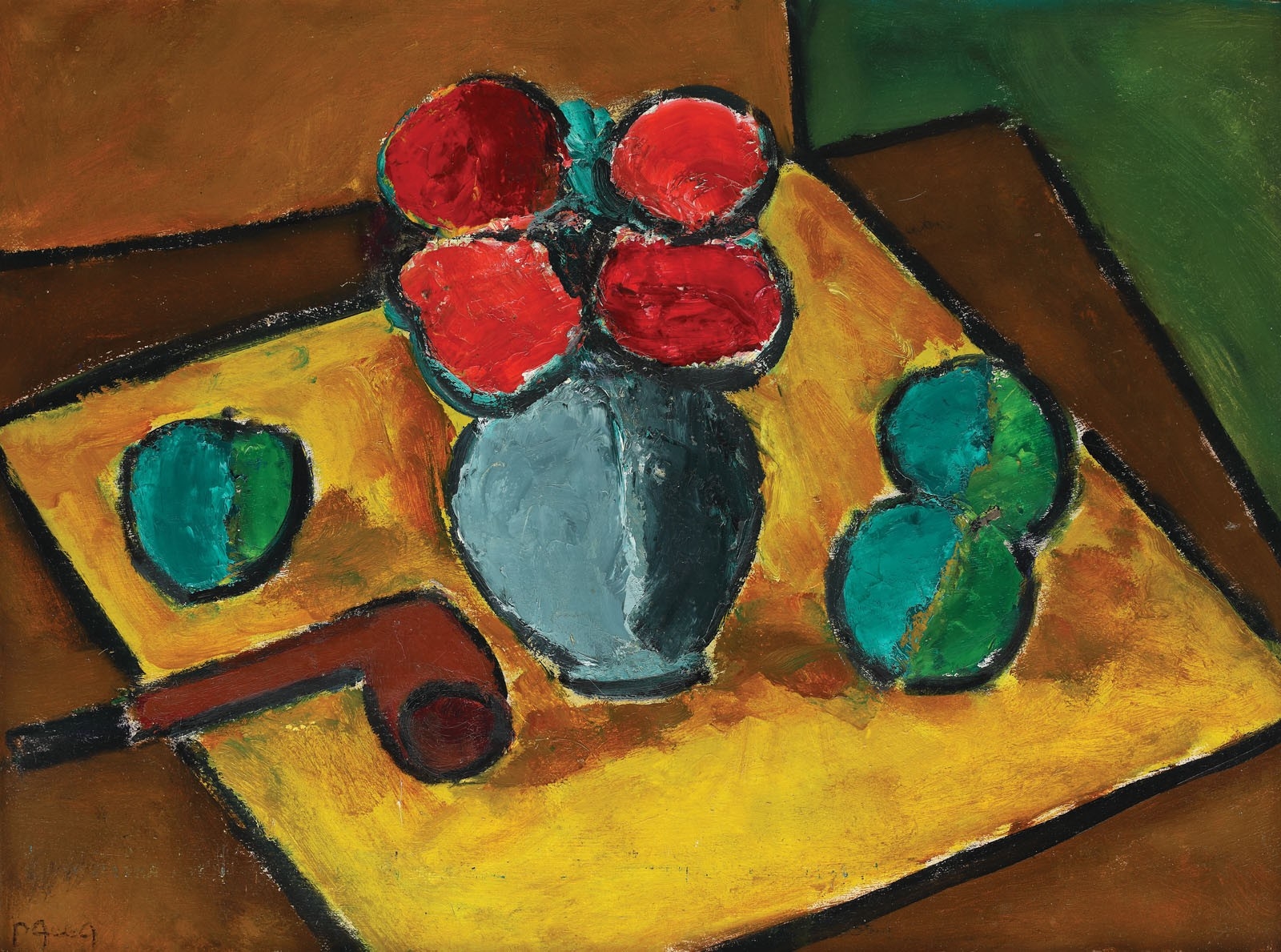 Ion Pacea | Natură statică cu flori și pipă (1994) | MutualArt