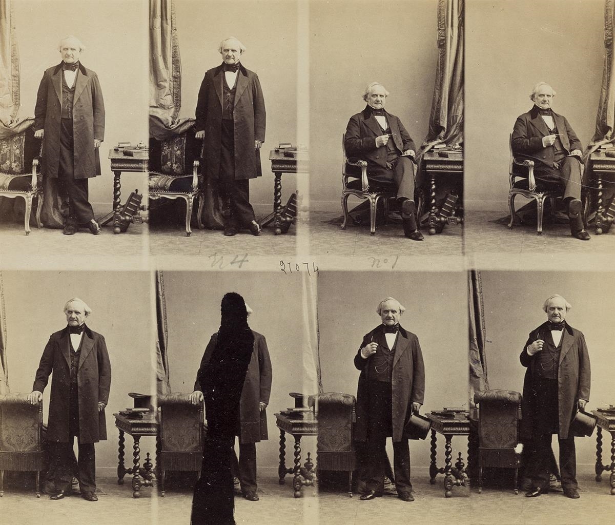 André-Adolphe-Eugène Disdéri | An uncut sheet of carte-de-visite-sized ...