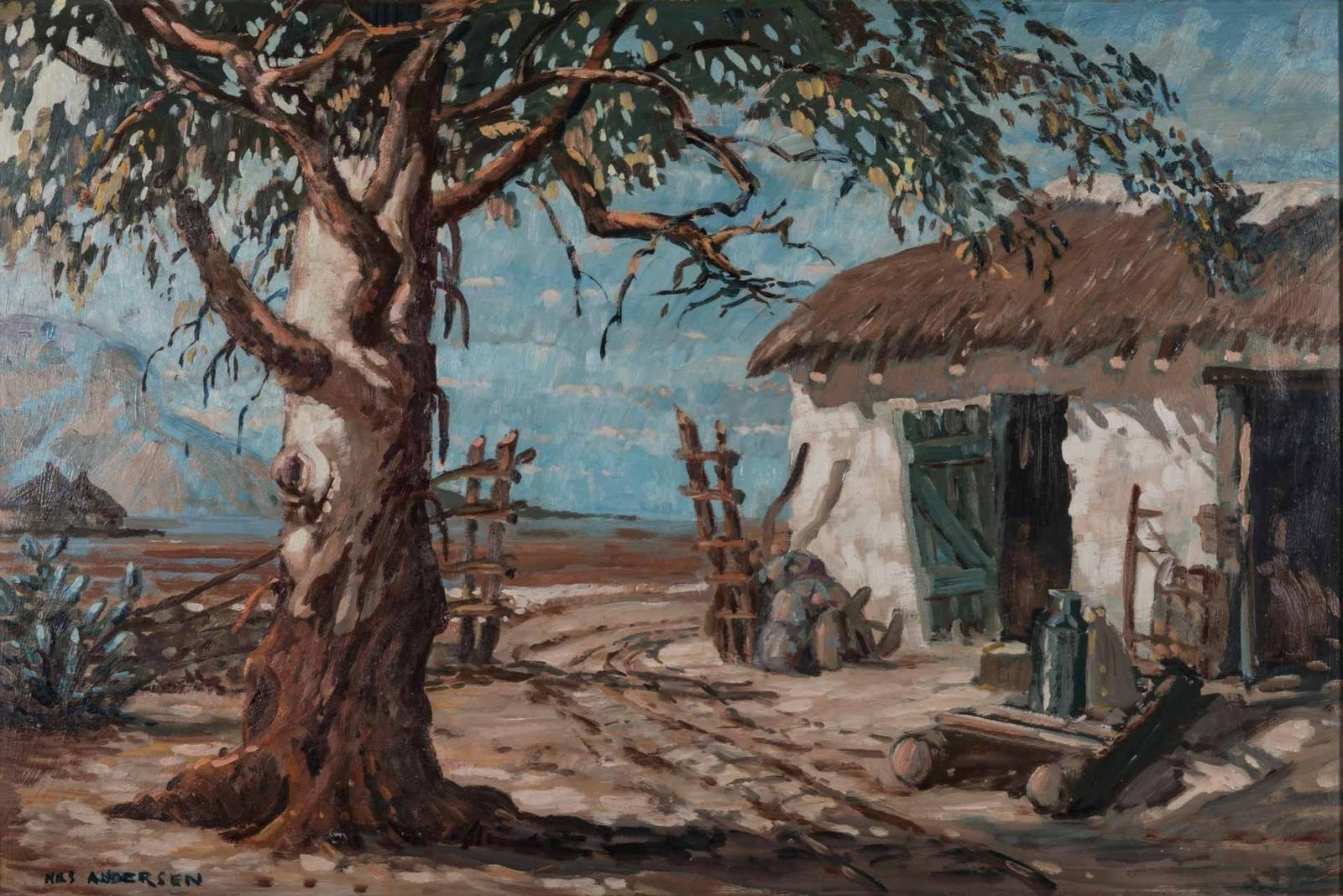 Nils Severin Andersen | LANDSCAPE WITH TREE AND BARN | MutualArt