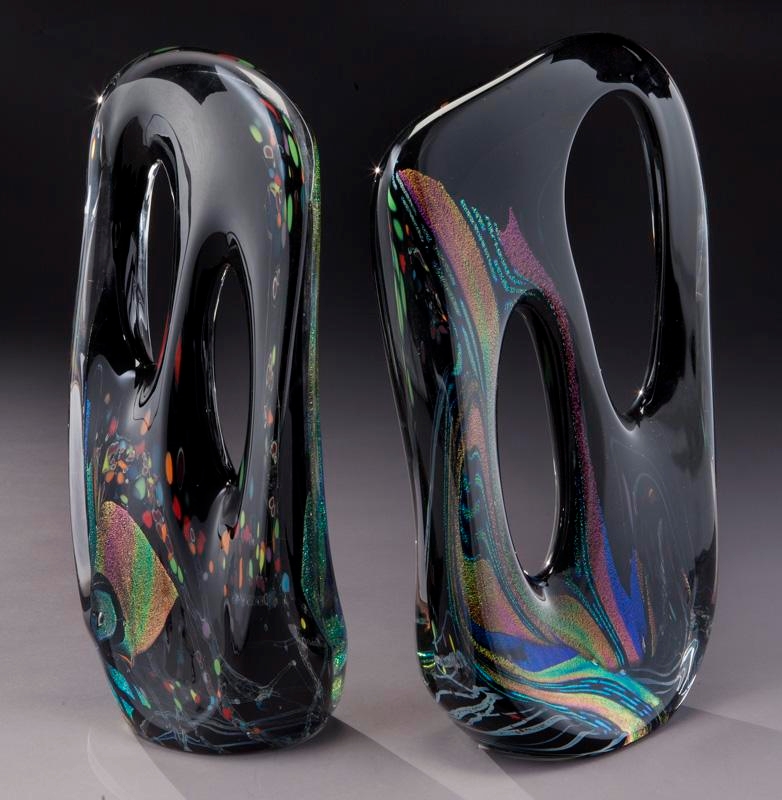 Rollin Karg | (2) Rollin Karg free-form handled vases | MutualArt
