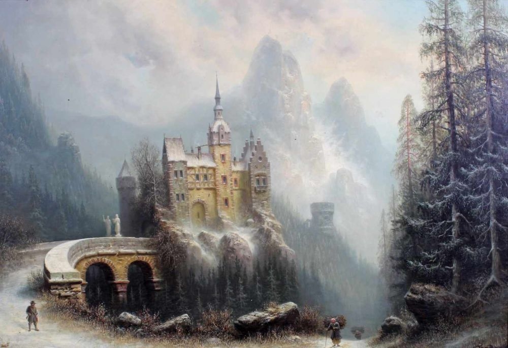 Albert Bredow | Burg in verschneiter Winterlandschaft | MutualArt