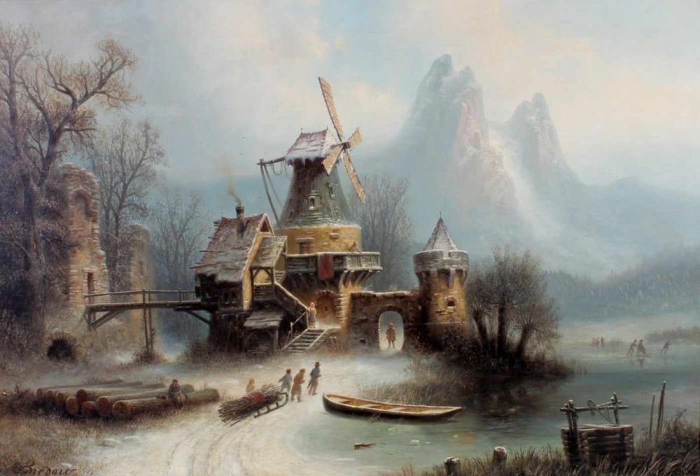 Albert Bredow | A Russian village in winter | MutualArt