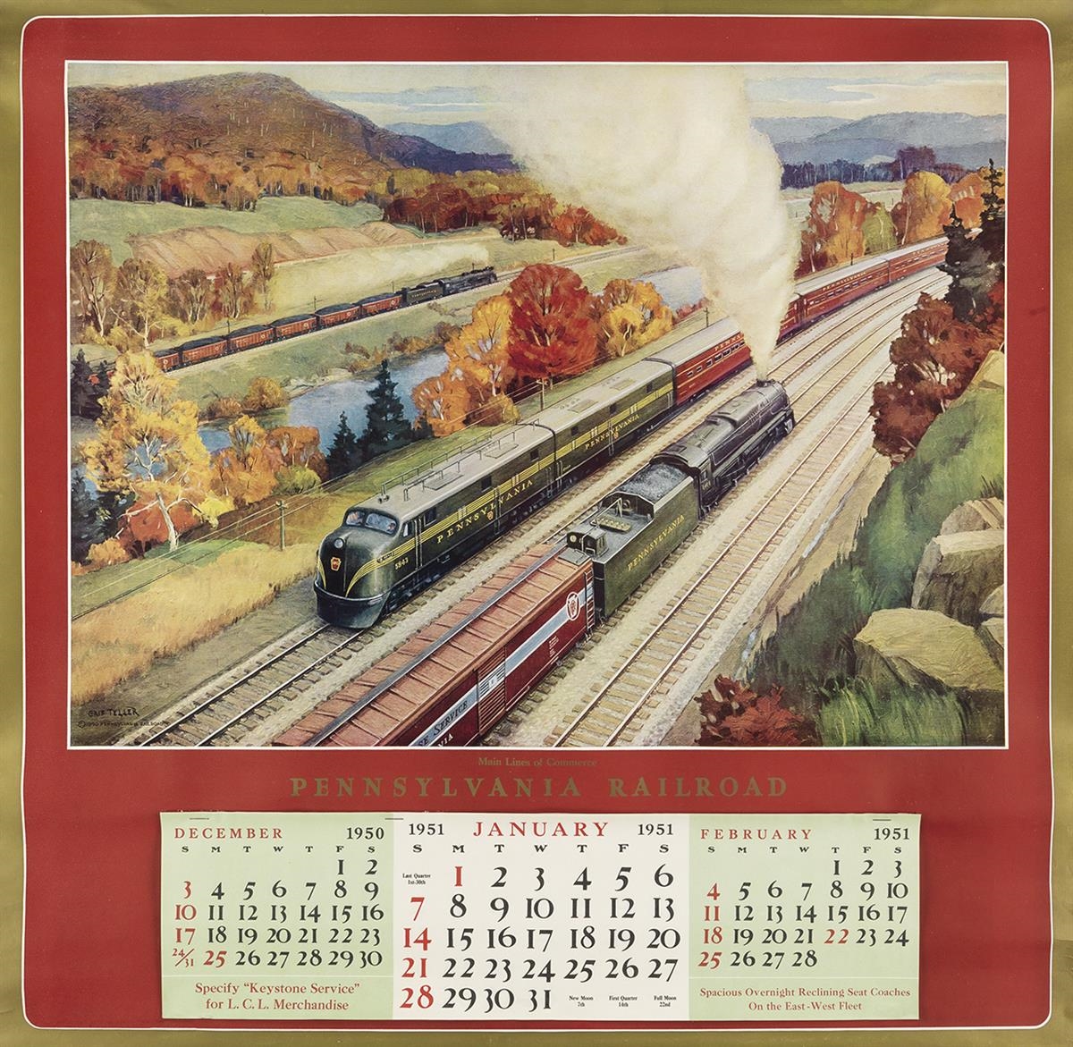 Grif Teller | PENNSYLVANIA RAILROAD. Group of 4 poster calendars ...