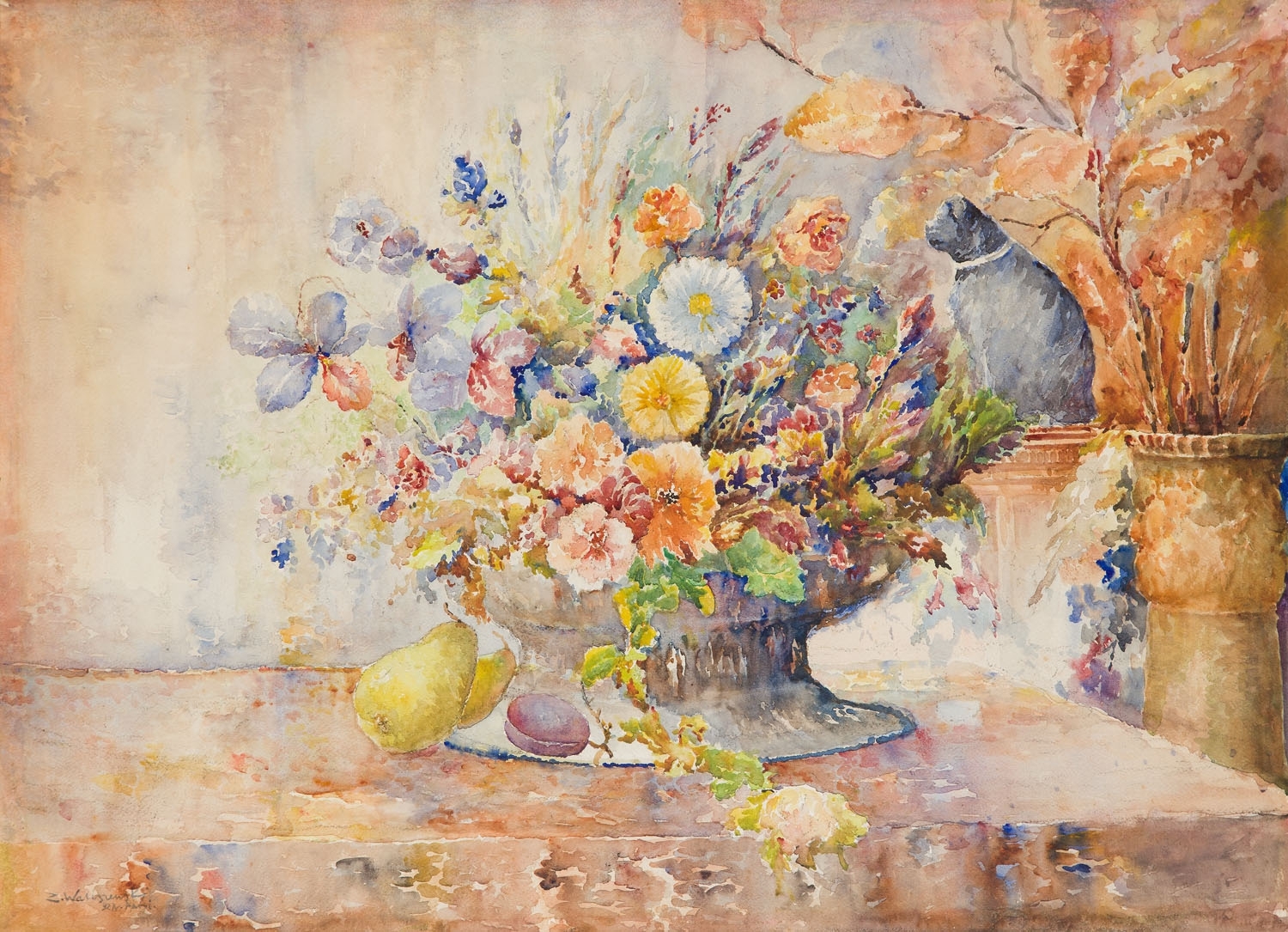 Zygmunt Waliszewski | Still life with flowers (1927) | MutualArt