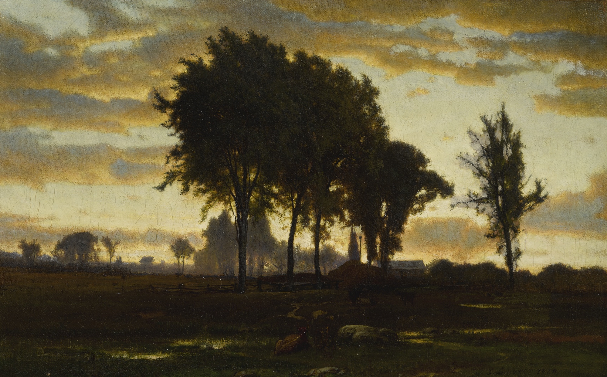 George Inness | Roman landscape with a farm (Circa 1873) | MutualArt