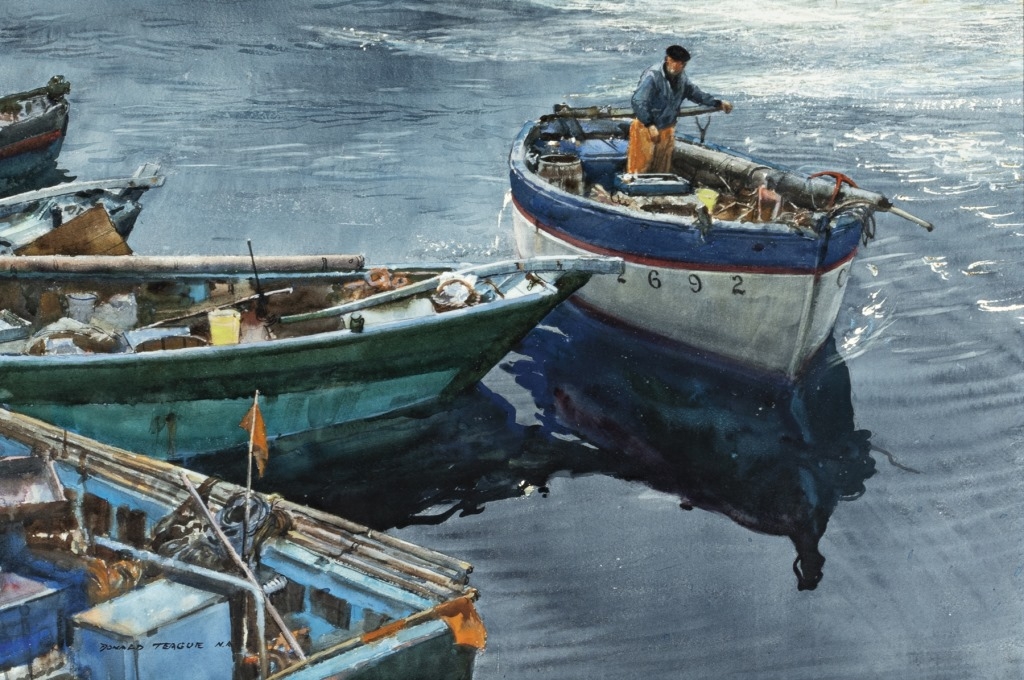 Donald Teague | Boats in Harbor | MutualArt