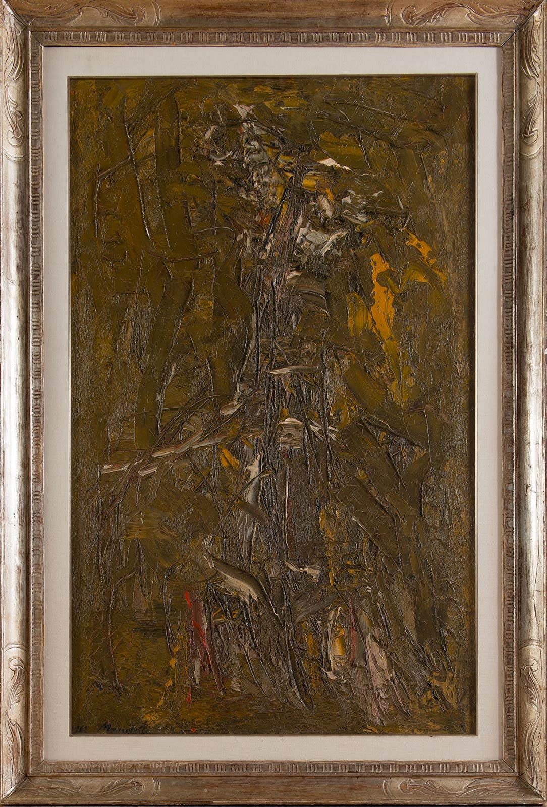 Pompilio Mandelli | Figura fondo ocra (1962) | MutualArt