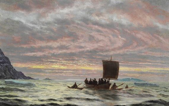 Jens Erik Carl Rasmussen | View from Greenland with Inuits in their ...