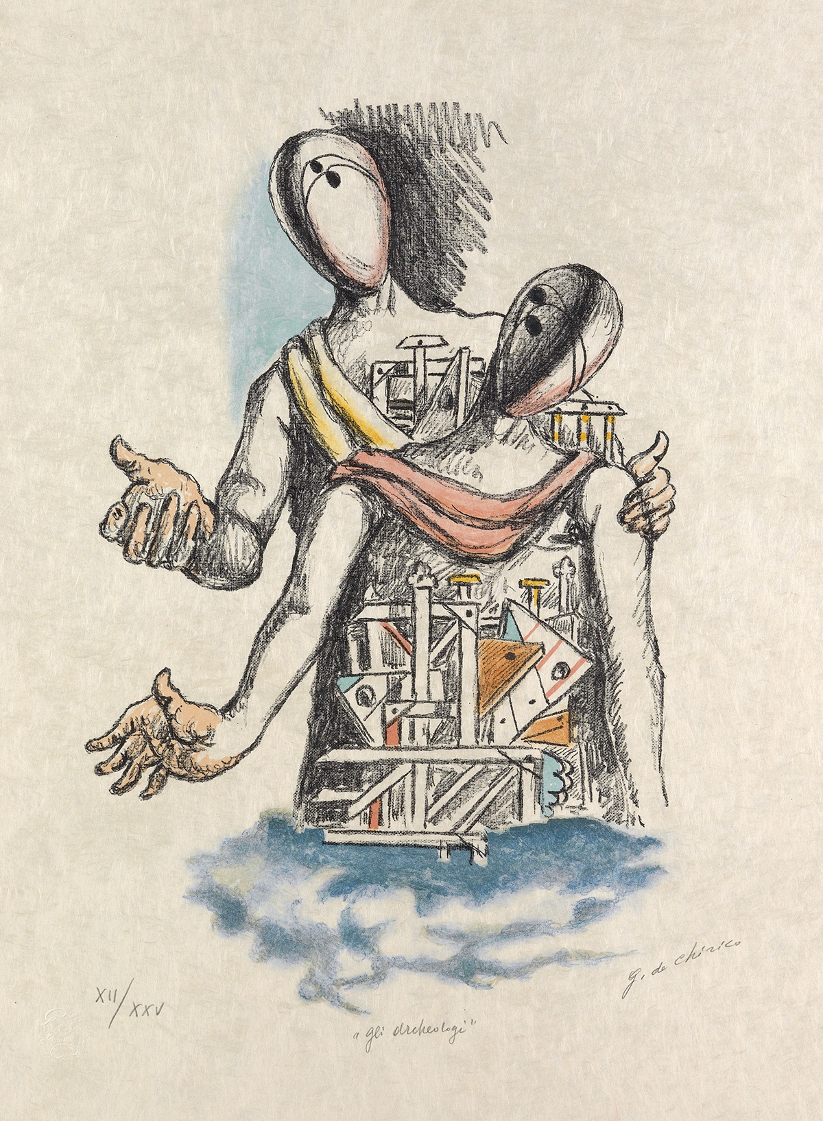 Giorgio de Chirico | Gli Archeologi (1969) | MutualArt