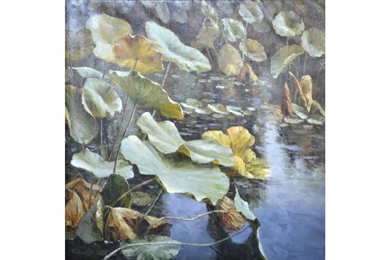 C. Lewis | Foliage in a pond | MutualArt