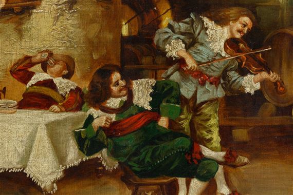 European School, 20th Century | Tavern scene in the style of 1600's ...