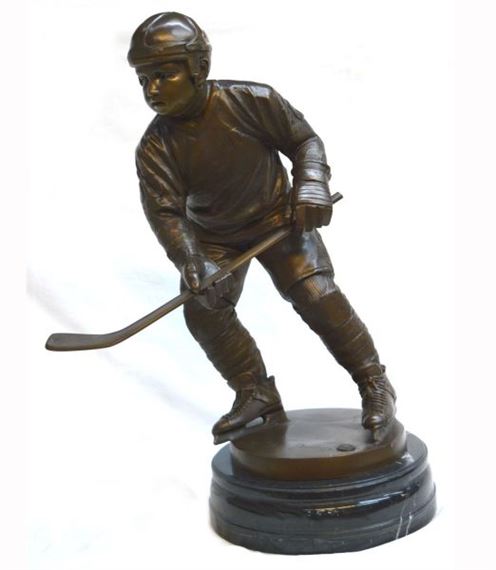 Jim Davidson | Bronze sculpture depicting a hockey player | MutualArt