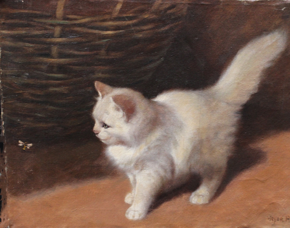 Arthur Heyer | Cat with Butterfly | MutualArt
