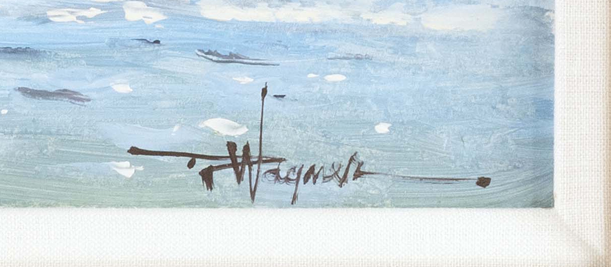 Richard Ellis Wagner | Figures walking on a beach | MutualArt