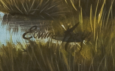 Edwina Kay | Two plovers in a marsh | MutualArt