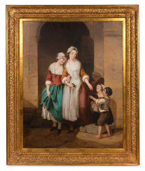 Louis-Edouard Dubufe | Peasant Women and Young Beggars | MutualArt