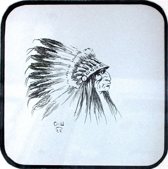 Olaf Wieghorst | Chief Wearing Headdress (Mid 20th Century) | MutualArt