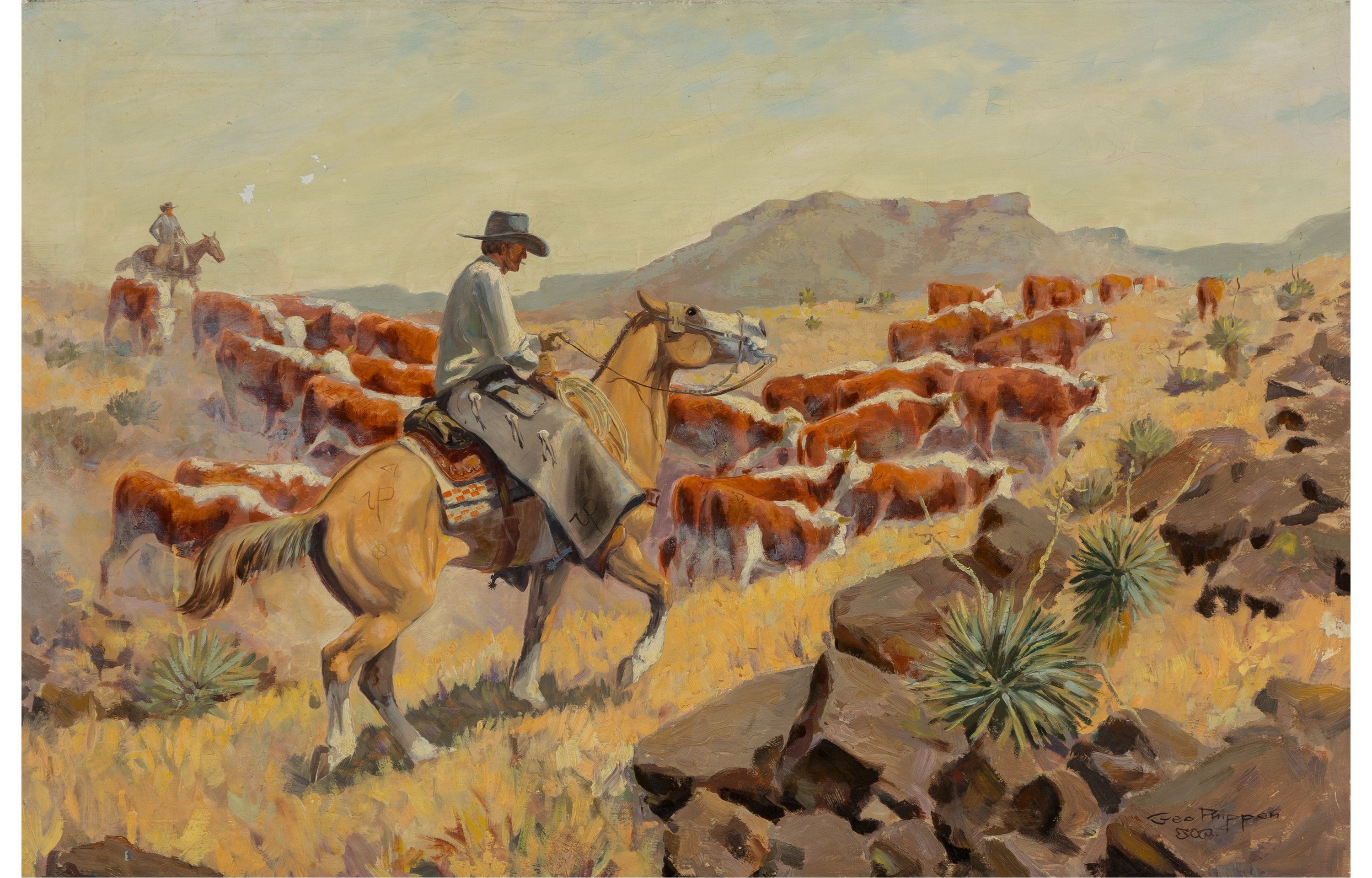 George Phippen | The Cattle Drive | MutualArt