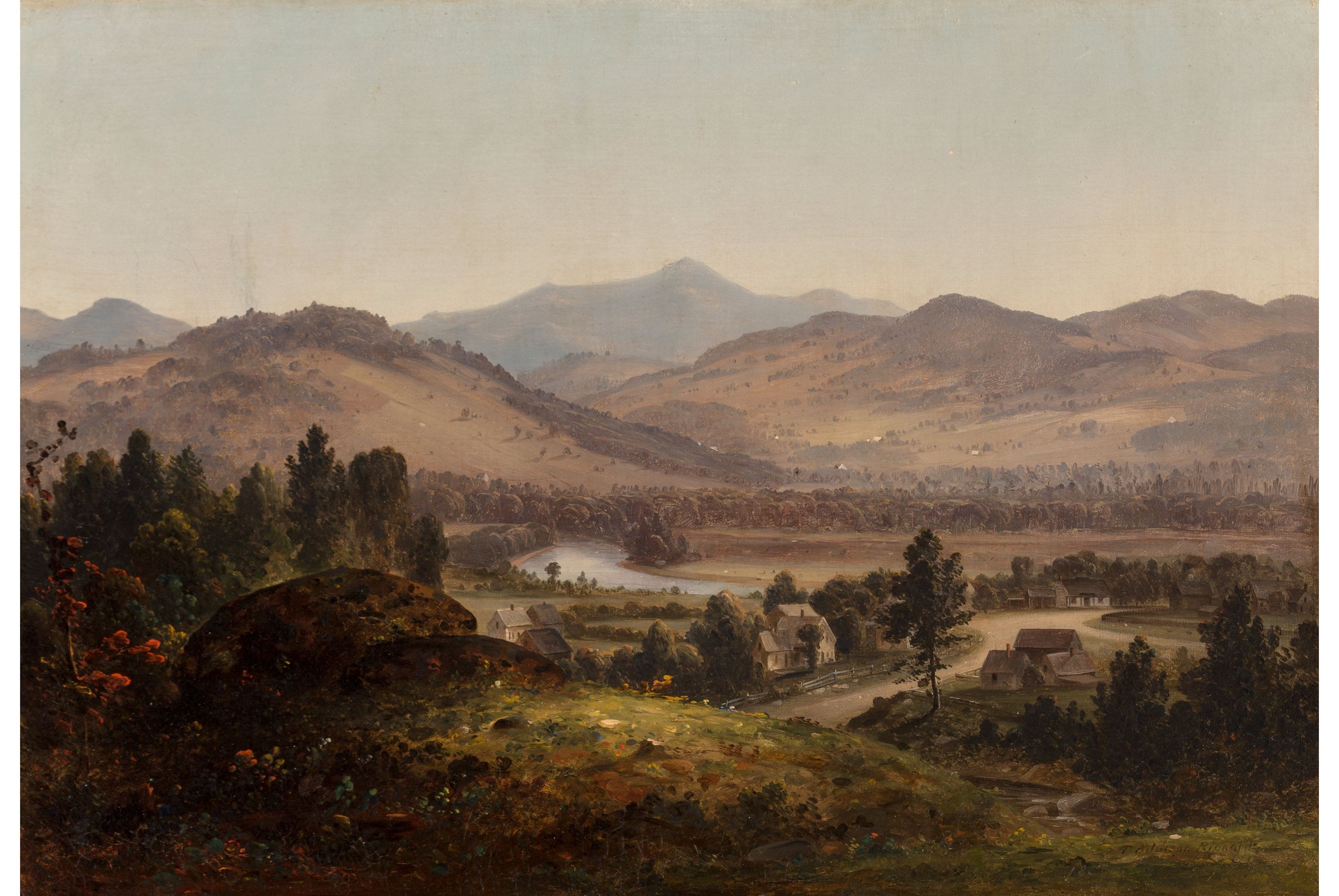 Thomas Addison Richards | Valley Settlement along the River | MutualArt
