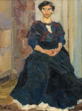 Leo Putz | Lady in a Blue Dress | MutualArt
