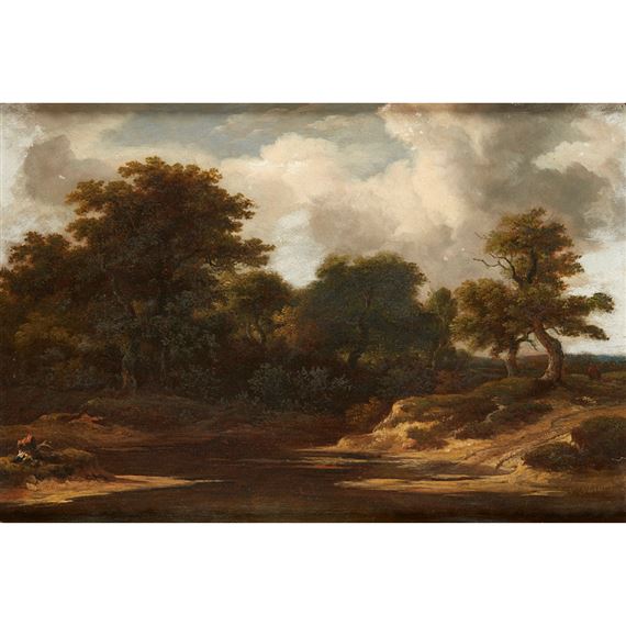 Philip Reinagle | A Wooded River Landscape with Ford | MutualArt