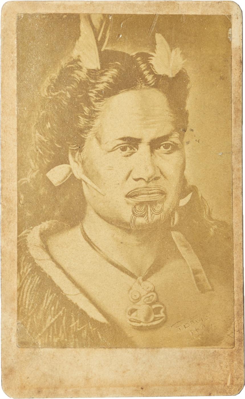Davis | Portrait of Māori woman with moko and pipe earring (1860 - 1870 ...