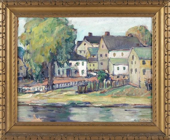 Russell Cheney | A New England coastal scene, likely Maine | MutualArt