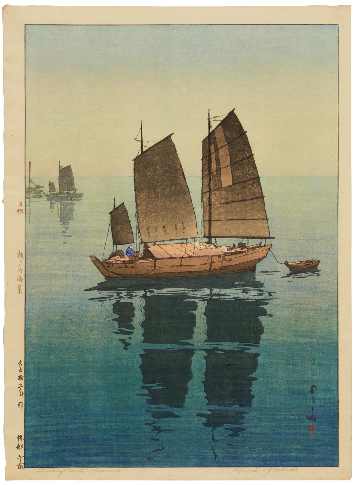 Hiroshi Yoshida | Hansen asa (Sailboats: Morning); Hansen gozen ...