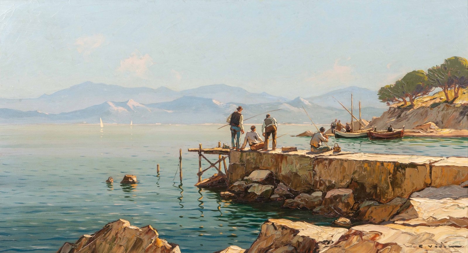 Gustave Vidal | Pêcheurs en Corse | MutualArt