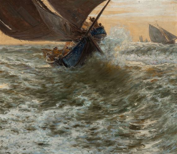 Constant Pr. Hoste | Sailing Ship in Rough Seas | MutualArt