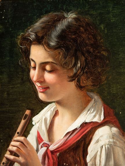 Giovanni Rota | The young flute player; The love letter | MutualArt