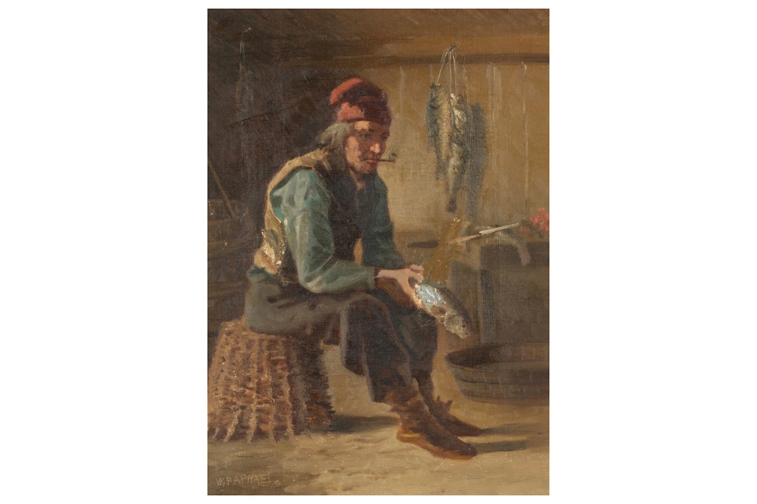 William Raphael | Fisherman in his hut | MutualArt