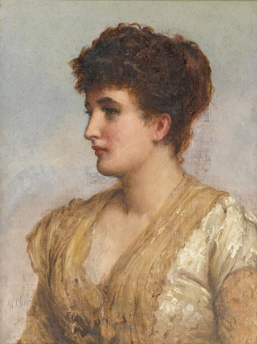 William Oliver Jr. | Portrait of a young lady (1882) | MutualArt