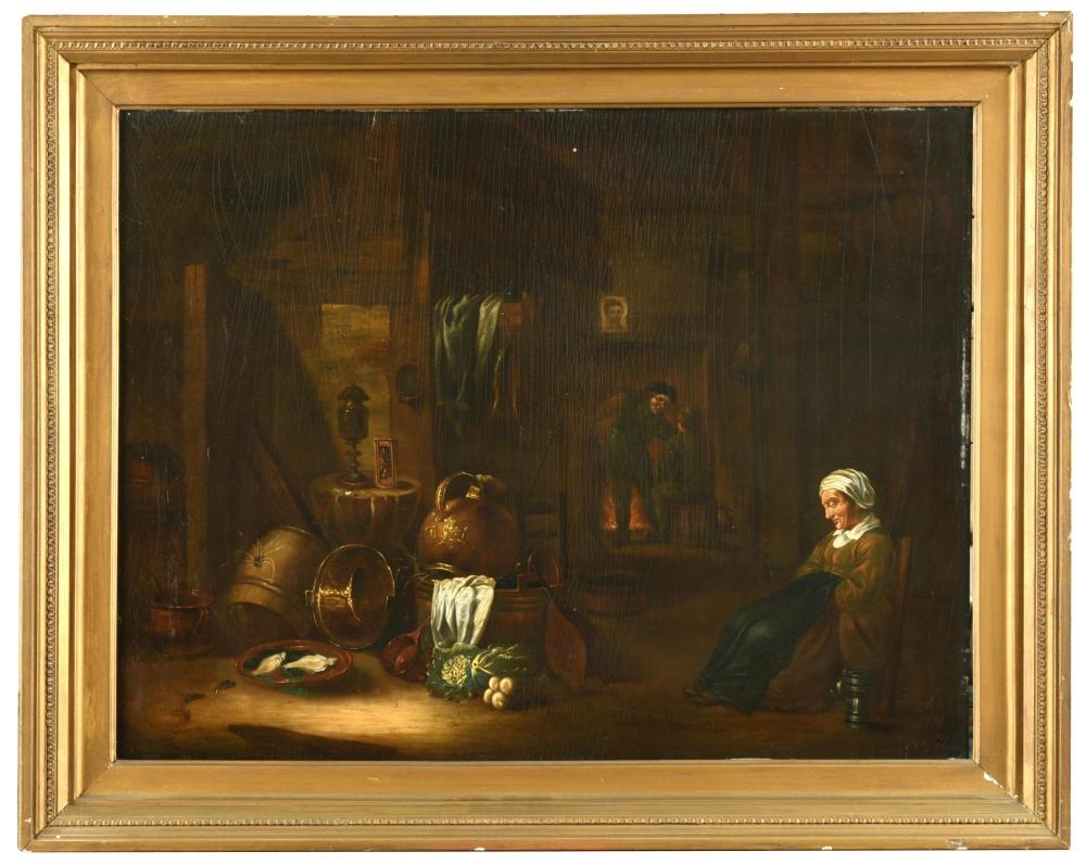 David Teniers the Younger | A woman asleep in a kitchen interior ...