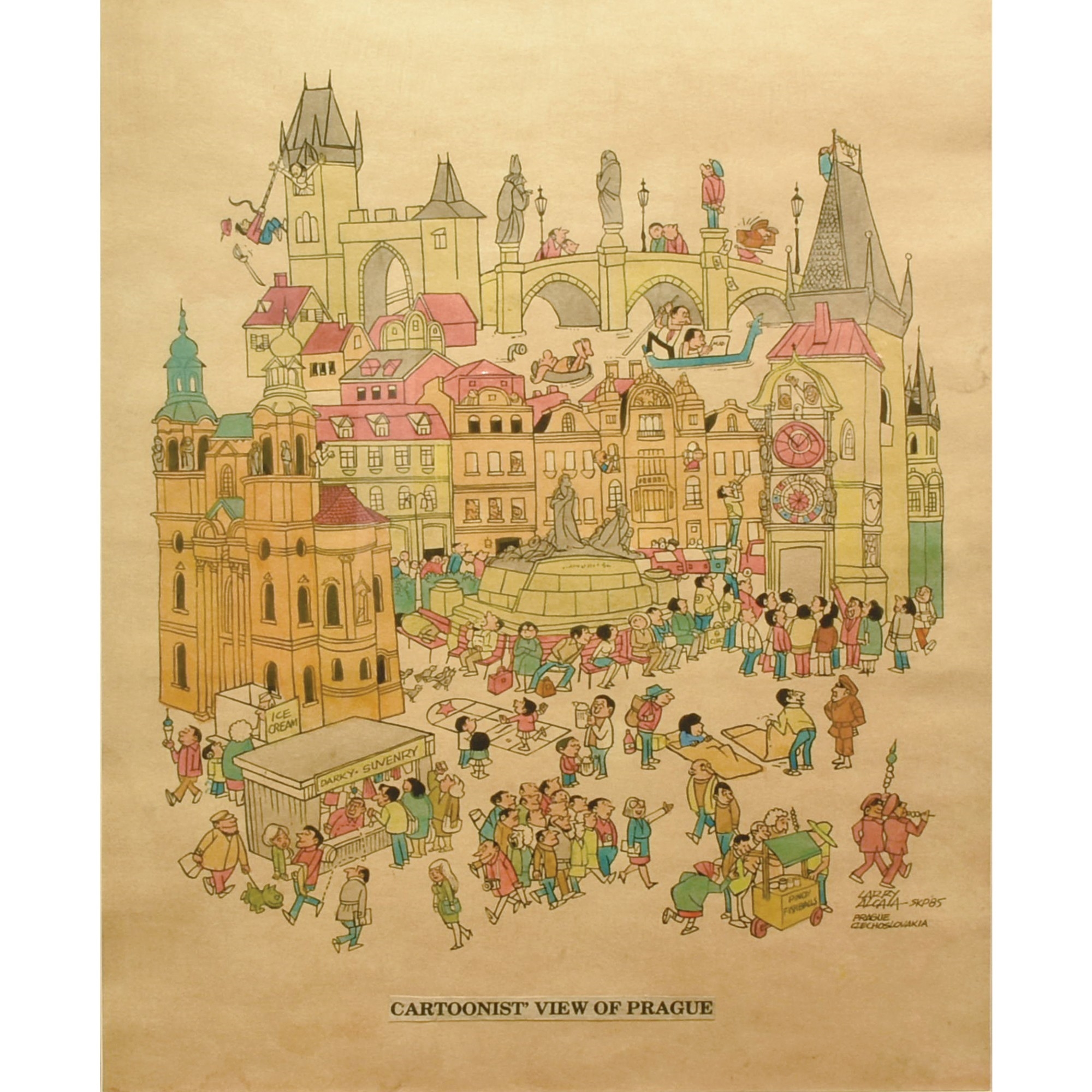 Larry Alcala | Cartoonist View of Prague (1985) | MutualArt
